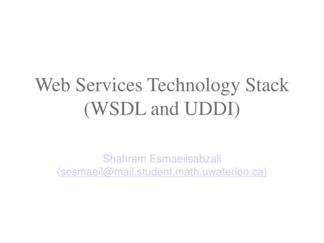 Ppt Web Services Technology Stack Wsdl And Uddi Powerpoint