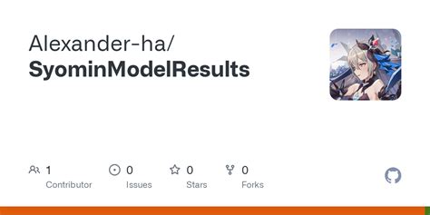 Github Alexander Hasyominmodelresults