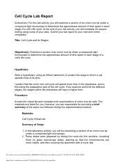Cell Cycle Lab Report Doc Pdf Cell Cycle Lab Report Instructions For This Lab