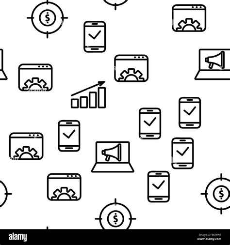 Seo Search Engine Optimization Vector Seamless Pattern Stock Vector Image And Art Alamy