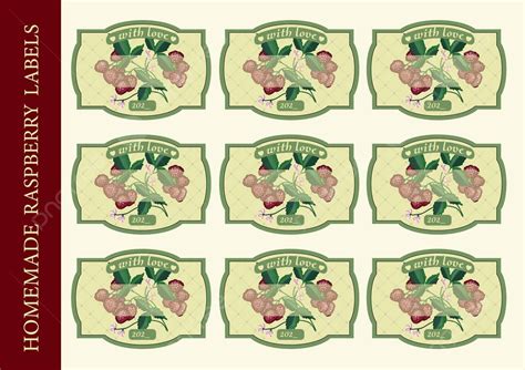 Template Designs For Raspberry Packaging Handdrawn Vector Illustrations And Labels For Raspberry