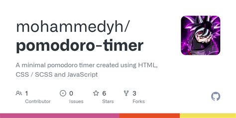 Github Mohammedyhpomodoro Timer A Minimal Pomodoro Timer Created