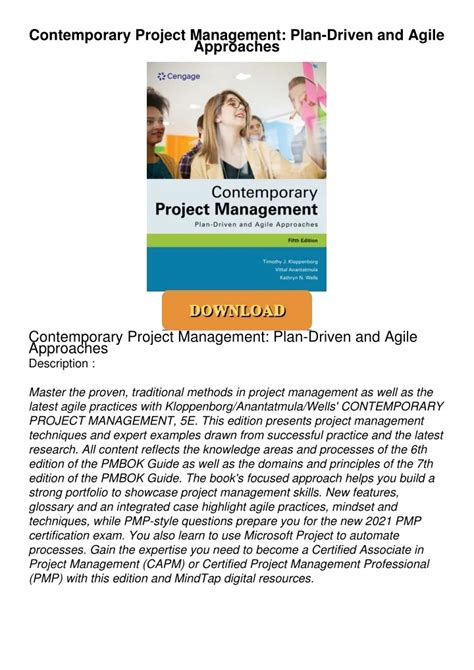 Ppt Get⚡[pdf] Contemporary Project Management Plan Driven And Agile Approaches Powerpoint