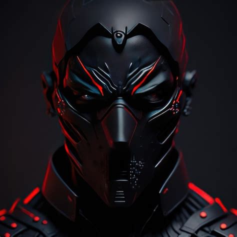 Premium Ai Image Black Background Red Light Hacker Generative Ai