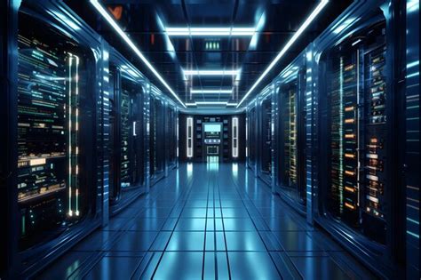Premium Photo 3d Visualization Of Server Room