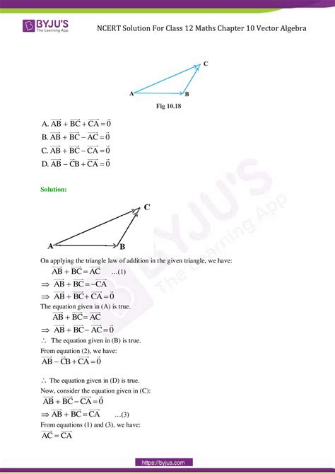 Ncert Solutions Class 12 Maths Chapter 10 Vector Algebra Download Now