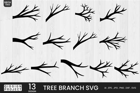 Tree Branch Svg Variations By Qidsign Project TheHungryJPEG