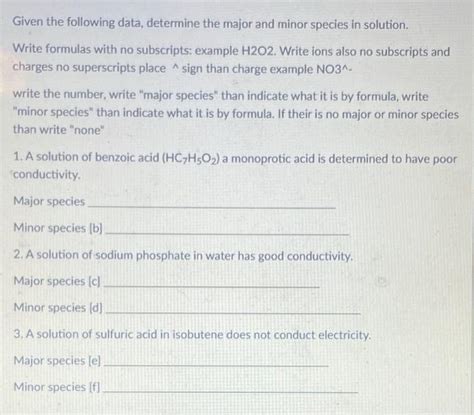 Solved Given The Following Data Determine The Major And