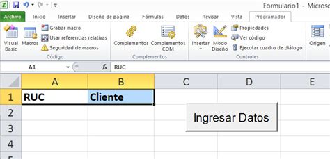 MACROS EN EXCEL Ingresar Datos A Excel Desde Un Formulario