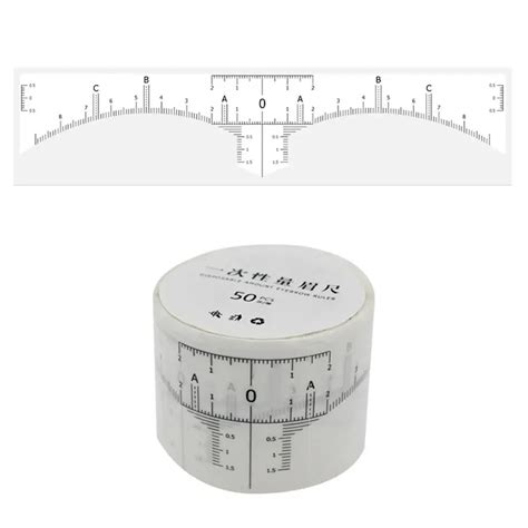 일회용 50 개몫 눈썹 눈금자 스티커 접착 Microblading 가이드 영구 메이크업 도구아이브로우 스텐실