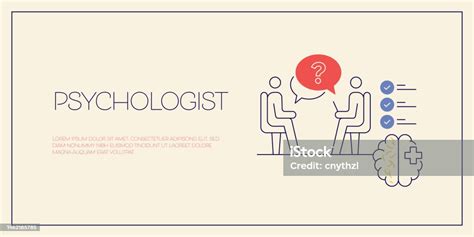 라인 아이콘이 있는 심리학자 관련 디자인 정신 건강 질문 해결책 스트레스 데이터에 대한 스톡 벡터 아트 및 기타 이미지