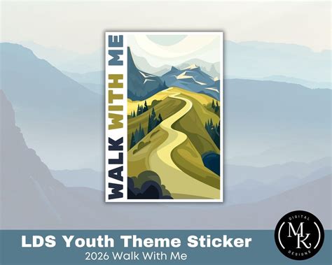 Walk With Me 2026 Lds Youth Theme Waterproof Vinyl Sticker Durable