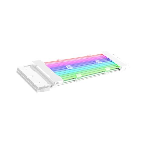 Pcie Cable Psu Sleeved Extension Cable Gpu Cables Extension Rgb Cable For Pc White 24pin