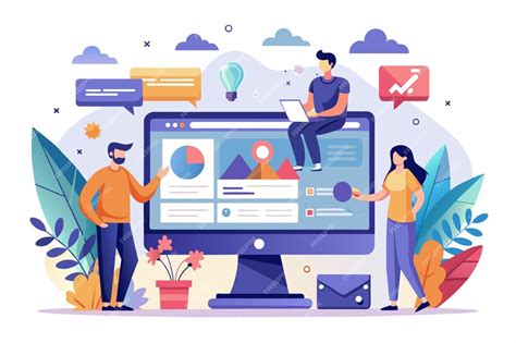 Premium Vector A Team Of Three People Work Together To Analyze