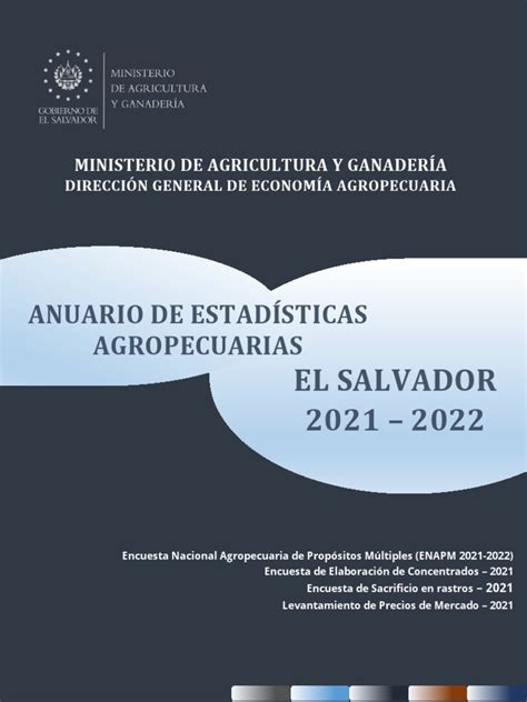 anuario de estadísticas agropecuarias 2021 2022 pdf metodología de