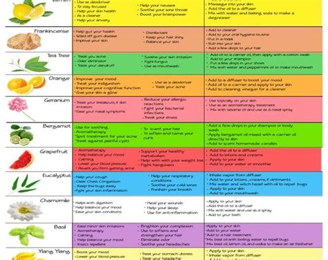 Essential Oils And Their Uses Printable Chart Essential Oil Chart