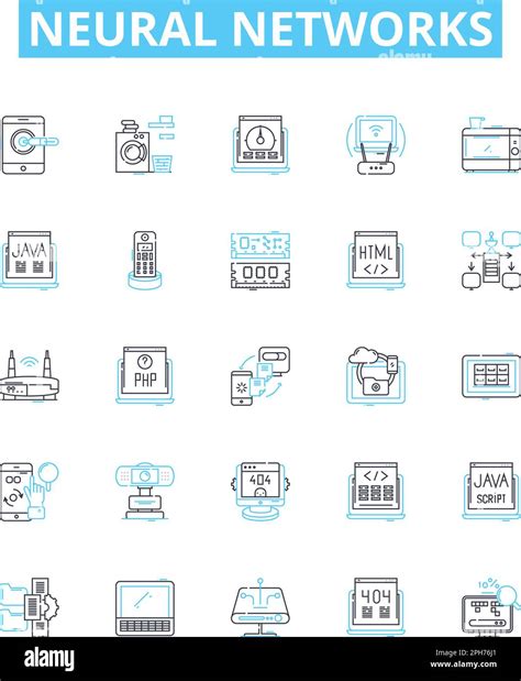 Neural Networks Vector Line Icons Set Neurons Networks Learning Ai