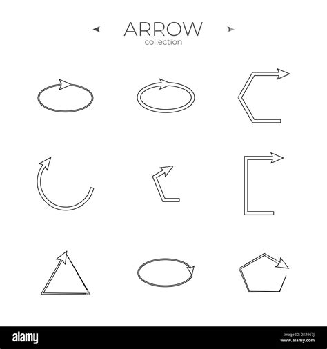 simple set of arrow icons outline symbol collection arrow basic ui elements web symbols for