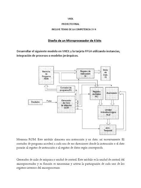 Proyecto Final Vhdl Pdf Microprocesador Programa De Computadora