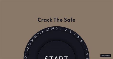 Crack The Safe React Codesandbox