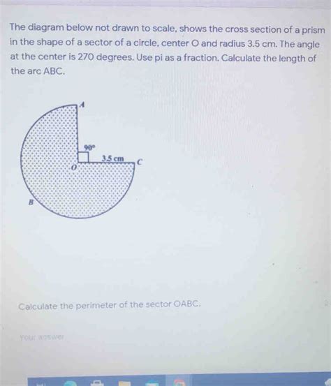 Solved The Diagram Below Not Drawn To Scale Shows The Cross Section Of A Prism In The Shape Of