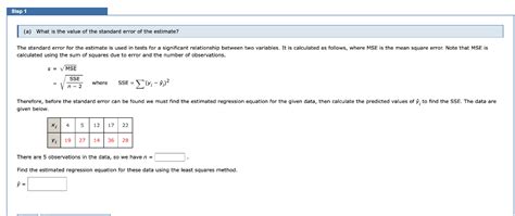 Solved A What Is The Value Of The Standard Error Of The Chegg