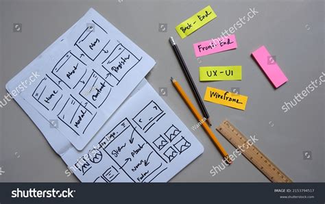 Website Wireframe Sketch Ux Mobile Application Stock Photo Shutterstock
