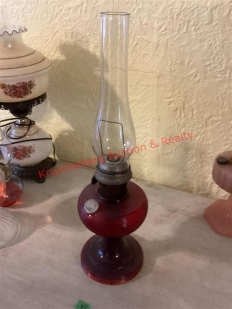 Ruby Red Nu Type Aladdin 13 Oil Lamp Live And Online Auctions On