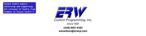 Wes Wilson On Linkedin Erw Custom Programming Supports Visual Foxpro