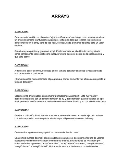 Arrays Pdf C Sharp Lenguaje De Programación Función Matemáticas