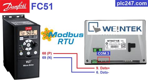 Weintek MT IE Modbus RTU Danfoss FC Tutorial Plc Com