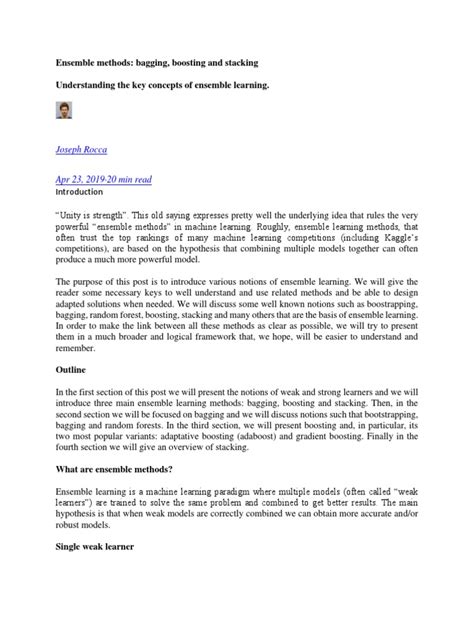 Ensemble Methods Bagging Boosting And Stacking Pdf