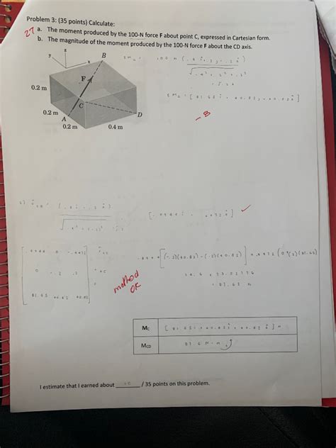 Solved Problem Points Calculate A The Moment Chegg