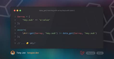 Dataget Warning With Array Keys With Dots Laravel Tips