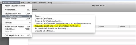 Create User Certificates Via Apple Keychain