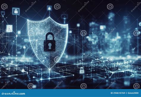Internet Security System Concept Background Generative Ai Art Stock Illustration Illustration
