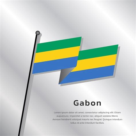 Ilustración De La Plantilla De La Bandera De Gabón Vector Premium