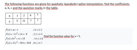 Solved The Following Functions Are Given For Quadratic
