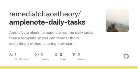 github remedialchaostheory amplenote daily tasks amplenote plugin to