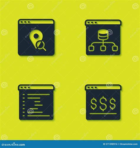 Set Infographic Of City Map Online Shopping On Screen Browser Window