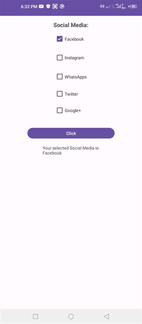 CheckBox Widget In Android Studio With Application Example