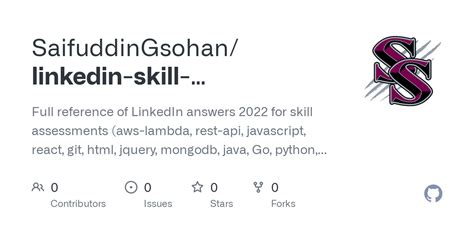 Github Saifuddingsohanlinkedin Skill Assessments Quiz Full