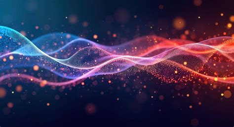 Abstract Digital Design With Colourful Lines Dots Dynamic Data Flow Pattern Futuristic