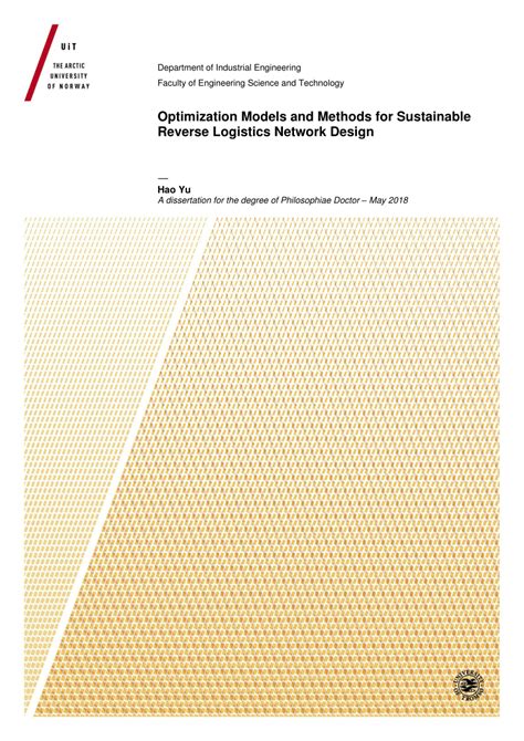 Pdf Optimization Models And Methods For Sustainable Reverse Logistics Network Design
