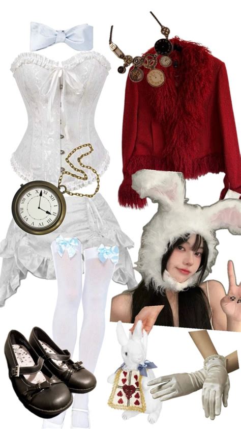 White Rabbit Costume Collage Косплей Костюм Хэллоуин