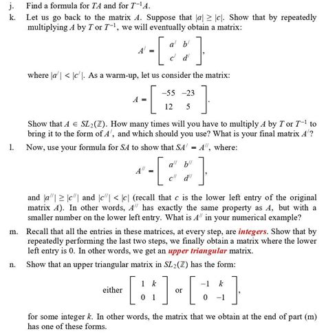 Solved 15 The Group Sl Z The Set Of All N Xn Matrices