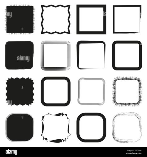 Assorted Square Frames Collection Variety Of Borders Set Geometric And Decorative Elements