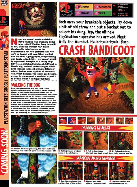 Crash Bandicoot Psx Preview From Computer And Video Games Magazine