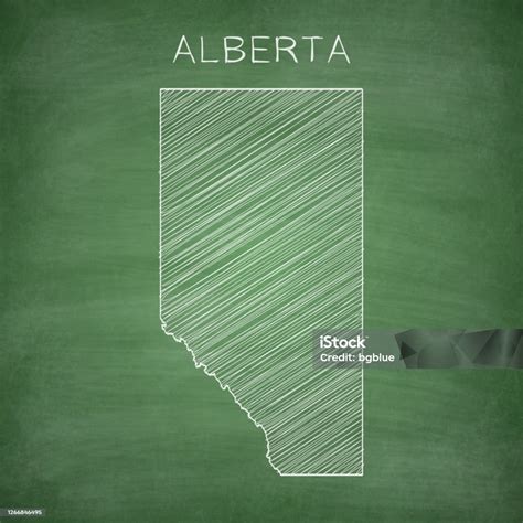 Mapa Alberta Narysowana Na Tablicy Tablica Stockowe Grafiki Wektorowe