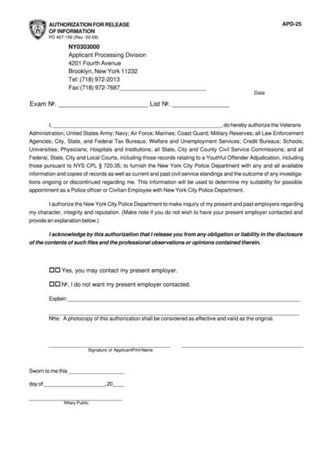 Apd Nypd Printable Forms Printable Forms Free Online